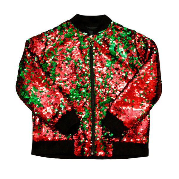 Red And Green Sequin Adult Jacket – Belle Cher